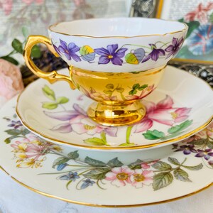Purple Violets Rosina Teacup, Tuscan Pink and Purple Orchids Saucer ...