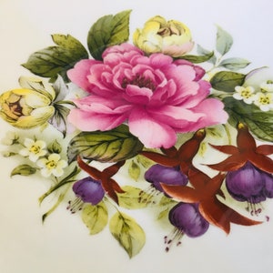 Elizabethan Flowers of the Season Large Pink Rose and Floral Teacup and ...