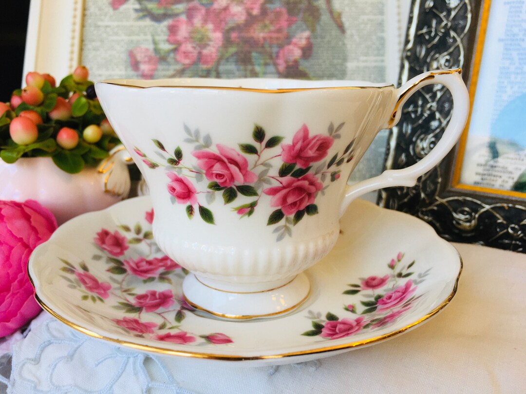 Royal Albert Pink Roses "mother" Teacup and Saucer Scattered Roses and ...