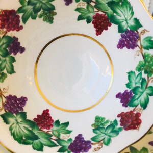 Paragon Niagara Teacup, Saucer, and Plate With Red and Purple Grapes ...
