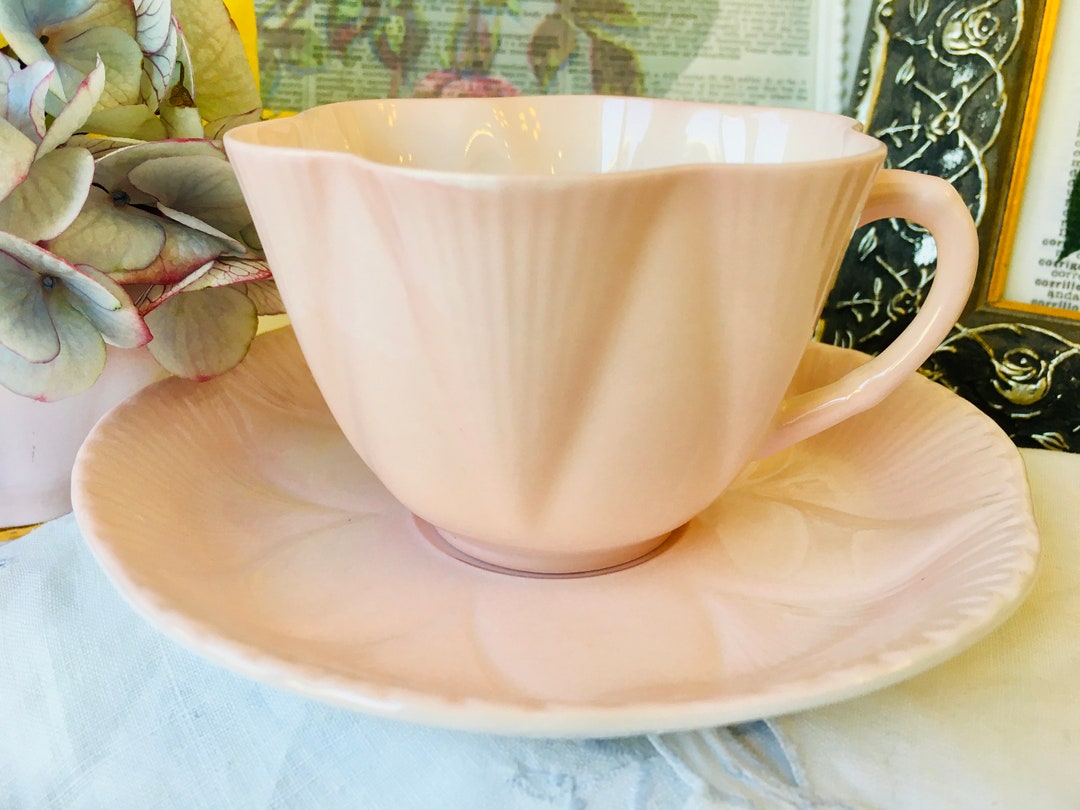 Vintage Shelley Pink Teacup and Saucer: English Tea Set, Pattern 13585 ...