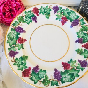 Paragon Niagara Teacup, Saucer, and Plate With Red and Purple Grapes ...