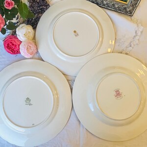 Pink Floral Mixed Set of 3 Dinner Plates, Aynsley, Paragon and ...