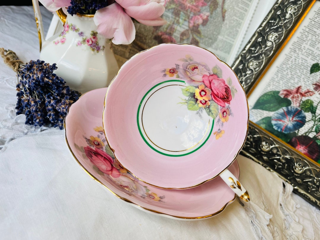 Paragon Double Warrant Pink Cabbage Rise With Green Trim, Wide Mouth ...