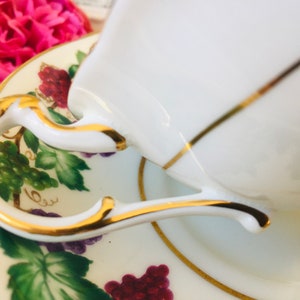 Paragon Niagara Teacup, Saucer, and Plate With Red and Purple Grapes ...