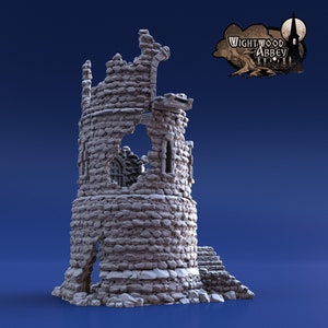 Ruined Rookery Tower Wightwood Abbey D&D Scatter Terrain Village ...