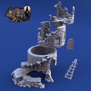 Ruined Rookery Tower Wightwood Abbey D&D Scatter Terrain Village ...