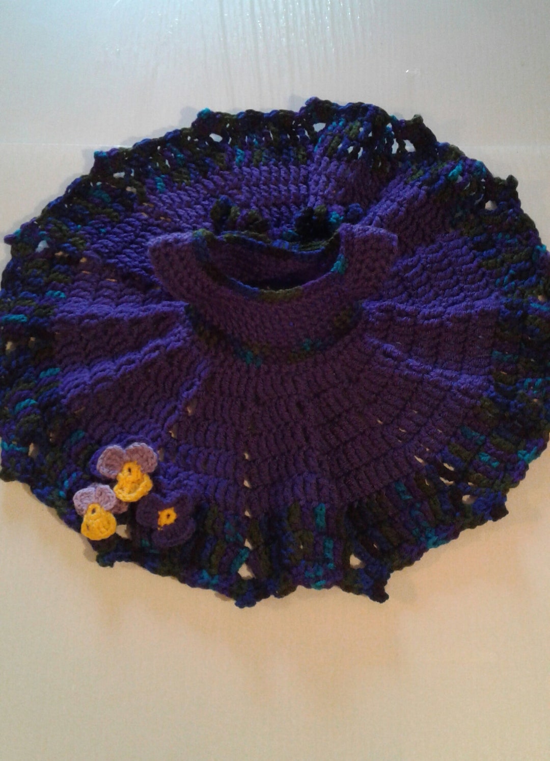 Purple Pansie Flower Dress. Girls' Dresses. Purple Flower Dress. Full ...