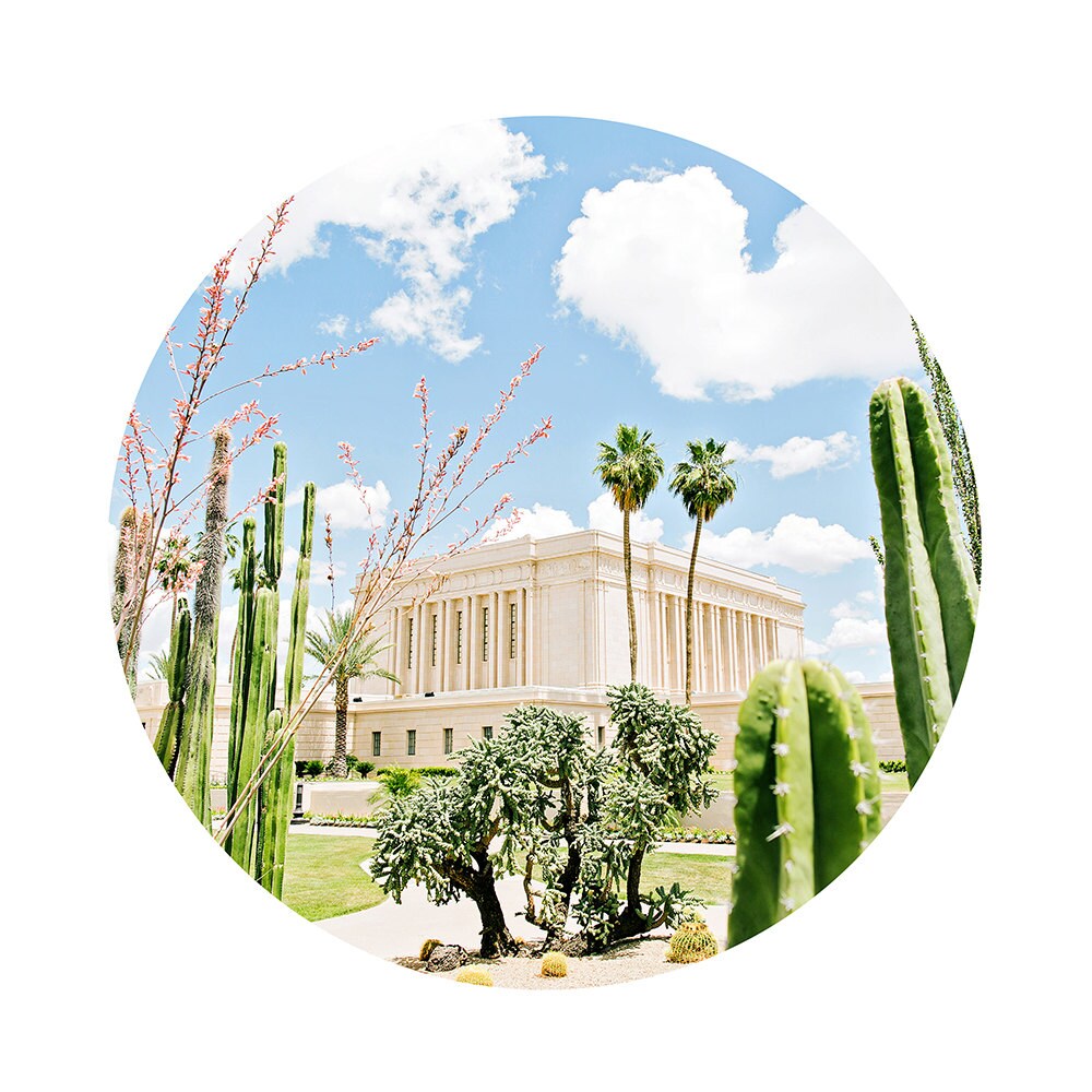 Mesa LDS Temple Cactus Circle Crop | Etsy