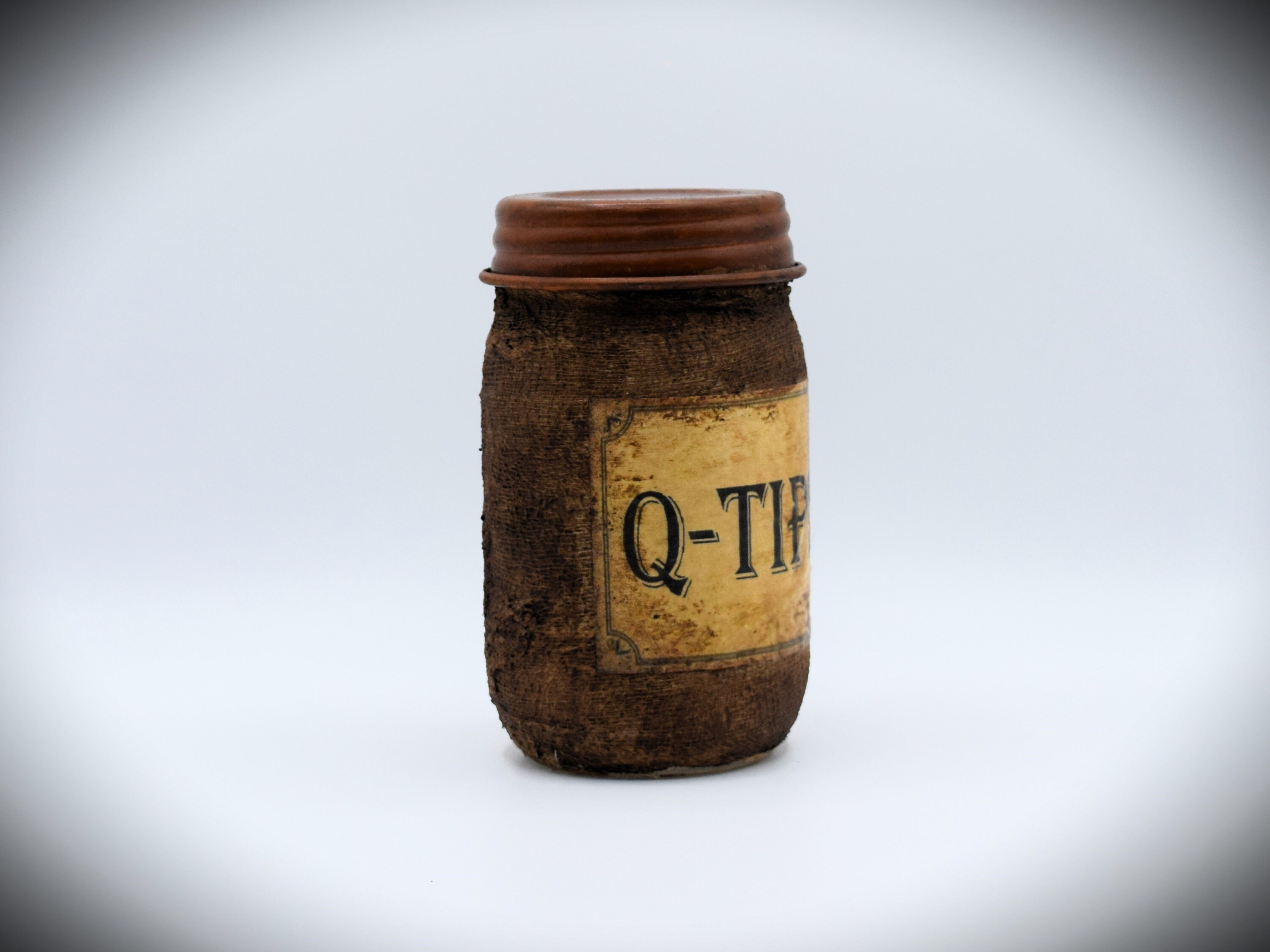 Grungy Q-tips Jar: Primitive Country Farmhouse Bathroom Storage - Etsy