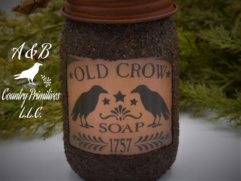 Old Crow Hand Soap Dispenser Grubby Mason Jar With Soap Pump - Etsy