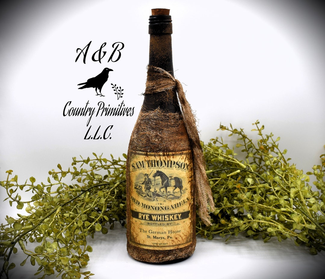 Sam Thompson Old Monongahela Rye Whiskey Bottle, 1791, Vintage ...