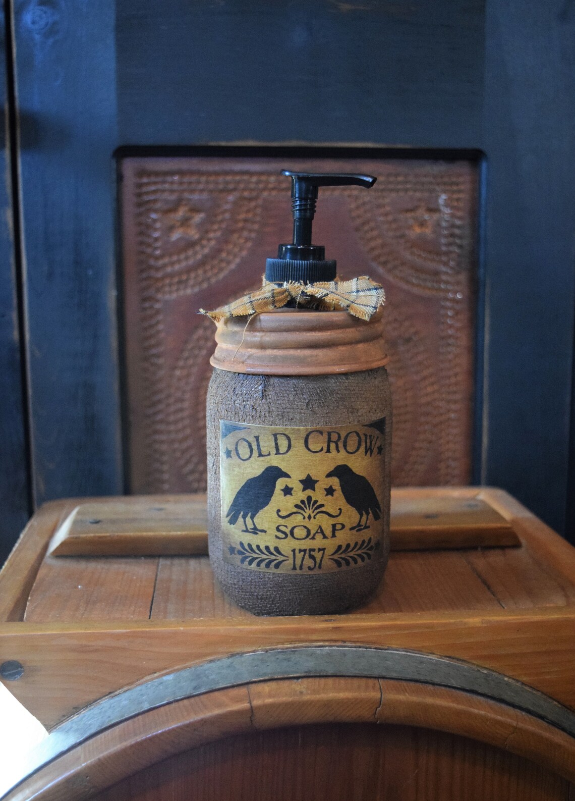 Set of Three Primitive Themed Bathroom Set Old Crow Hand Soap | Etsy