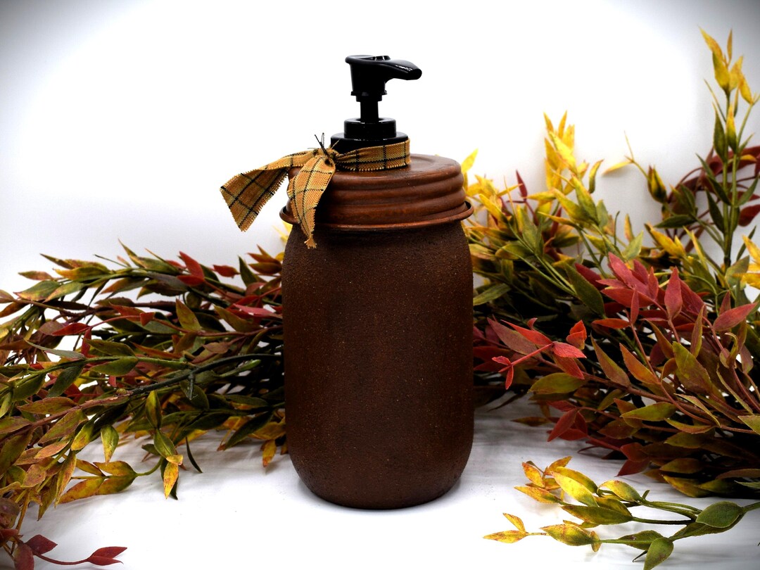 Grubby Hand Soap Dispenser Plain Cinnamon Coating, Mason Jar Soap Pump ...