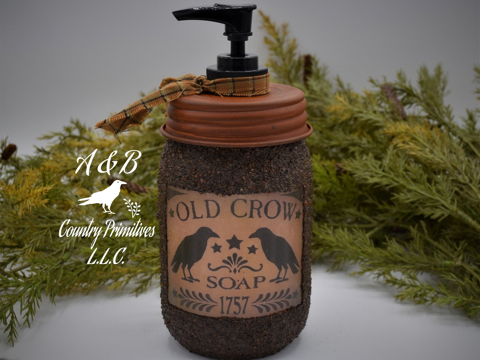 Old Crow Hand Soap Dispenser Grubby Mason Jar With Soap Pump - Etsy