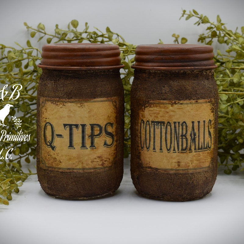 Qtip Jar - Etsy