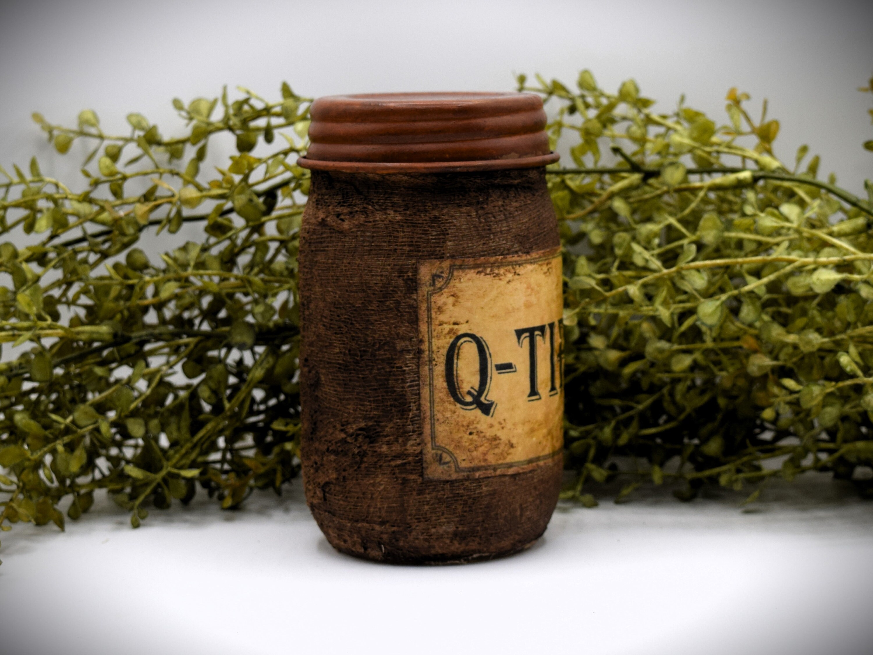 Grungy Q-tips Jar: Primitive Country Farmhouse Bathroom Storage - Etsy