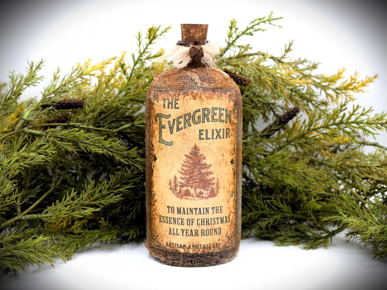 Primitive Christmas Potion Bottles: Country Farmhouse Christmas Decor ...