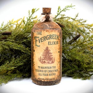 Primitive Christmas Potion Bottles: Country Farmhouse Christmas Decor ...