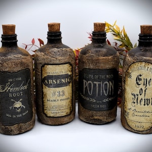 Primitive Apothecary Potion Bottles – Halloween Rustic Cottagecore ...
