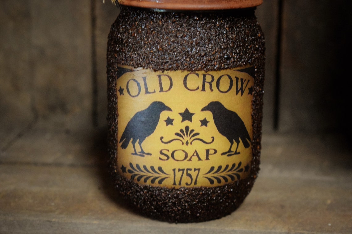 Old Crow Hand Soap Dispenser Grubby Mason Jar With Soap Pump - Etsy