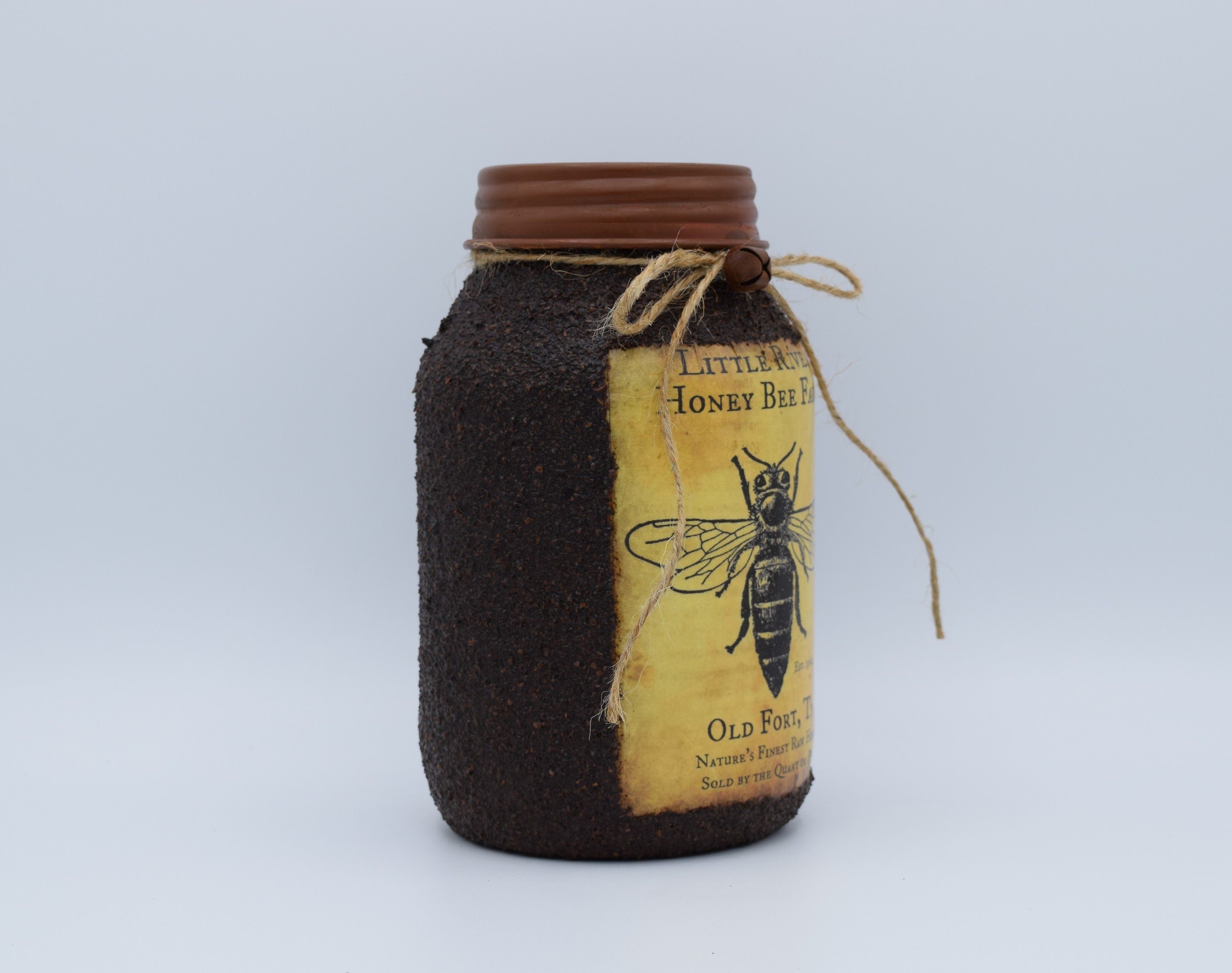 Grubby Coated Mason Jar Little River Honey Bee | Etsy