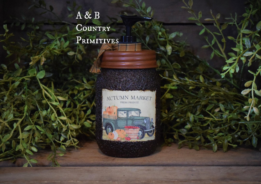 Autumn Market Fresh Produce, Fall Themed Hand Soap Dispenser, Grubby ...
