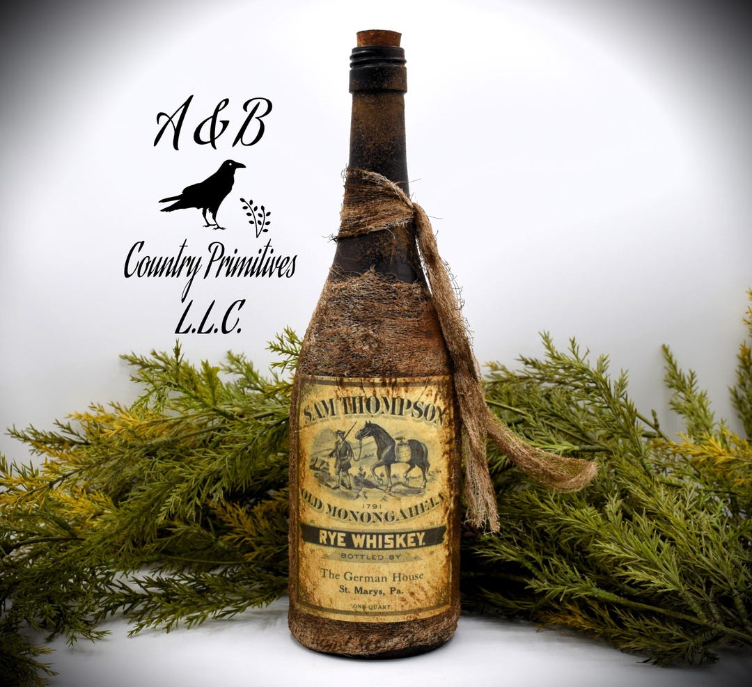 Sam Thompson Old Monongahela Rye Whiskey Bottle, 1791, Vintage ...