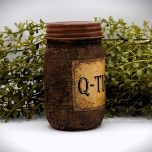 Primitive Bathroom Jar Set: Q-tips & Cotton Balls - Etsy