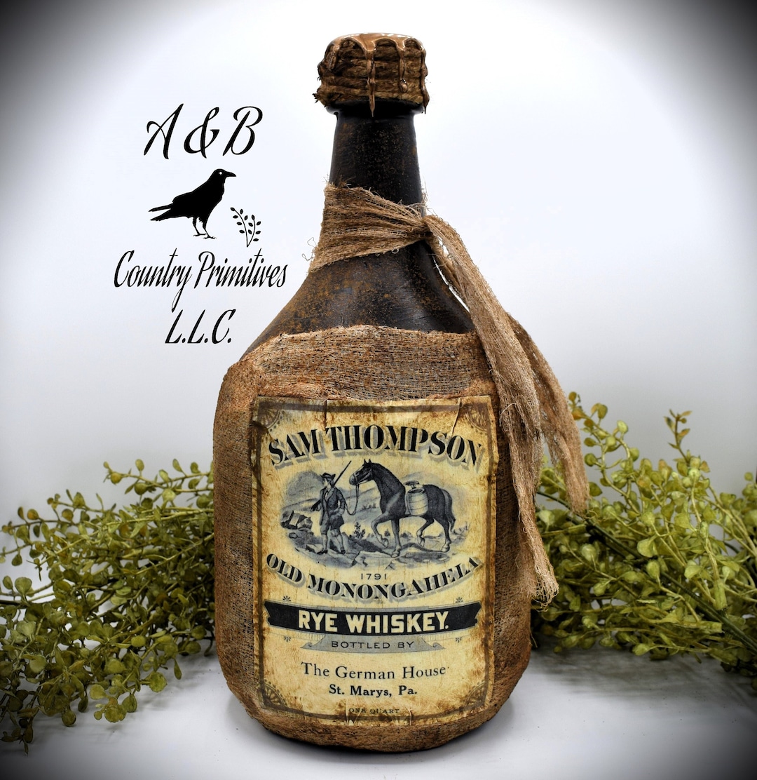 Sam Thompson Old Monongahela Rye Whiskey Jug With Wax Seal, Antique ...