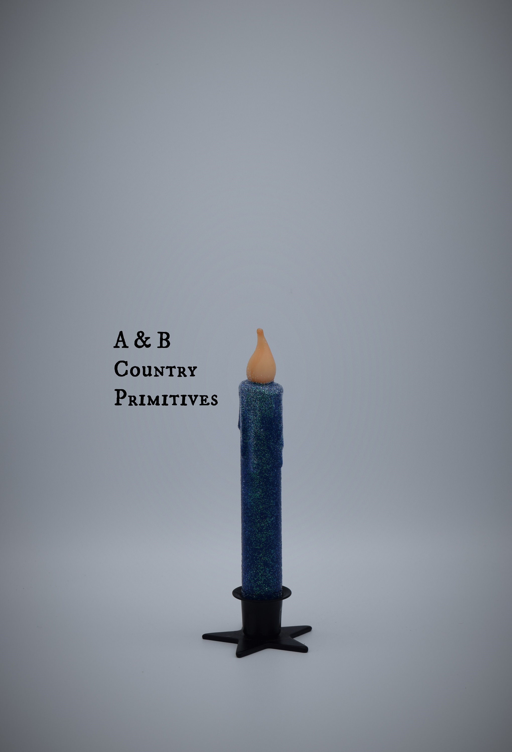 Glitter Blue LED Flameless Taper Candles With Timer, Set of 2 - Etsy