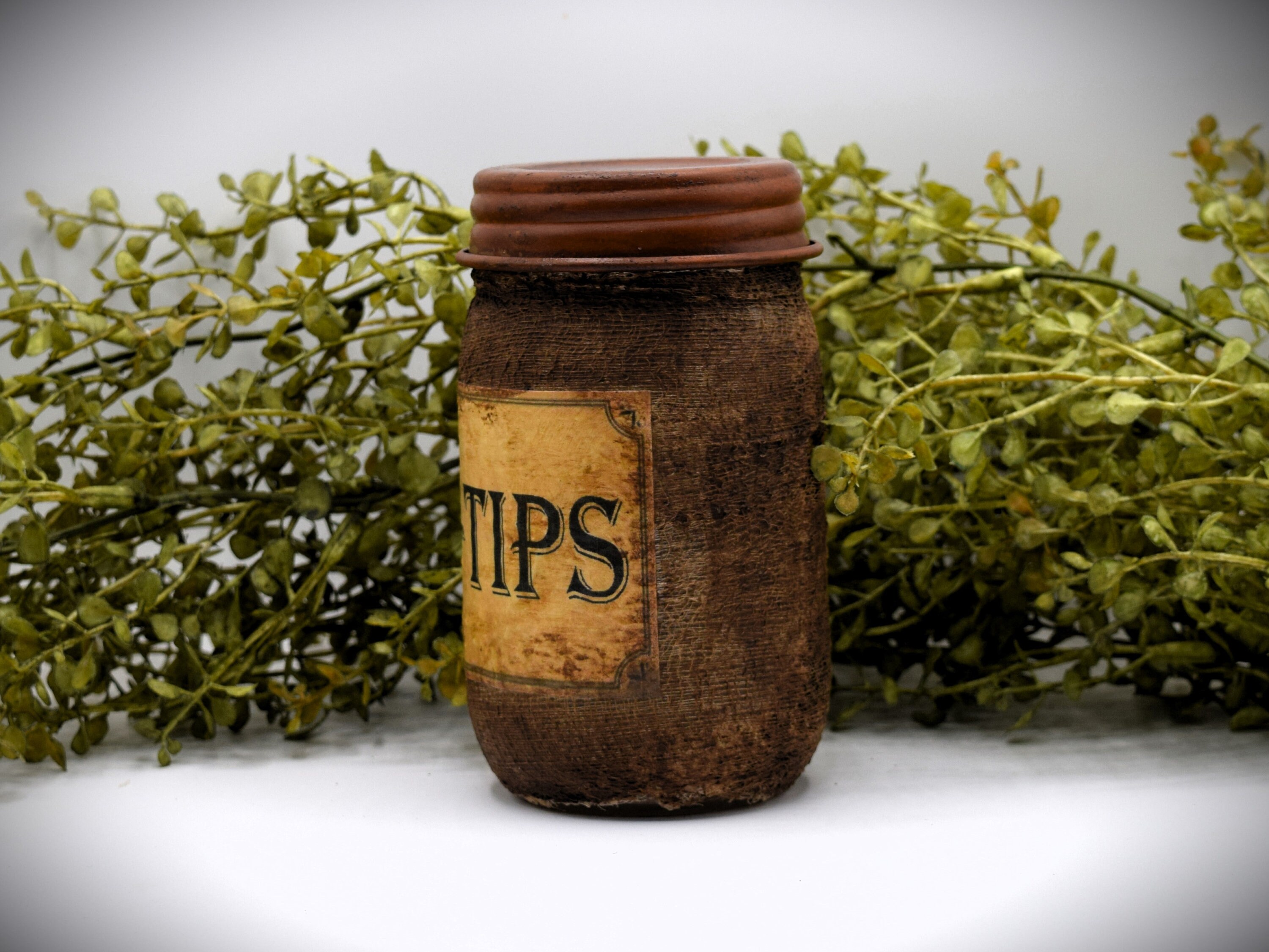Grungy Q-tips Jar: Primitive Country Farmhouse Bathroom Storage - Etsy