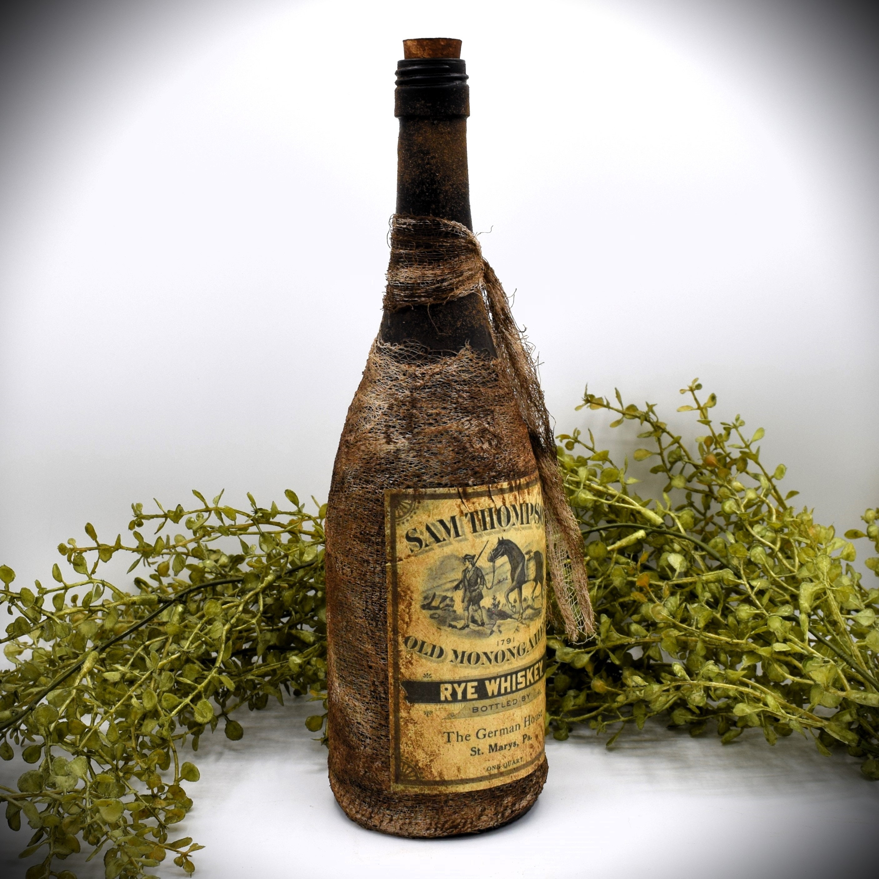Sam Thompson Old Monongahela Rye Whiskey Bottle, 1791, Vintage ...