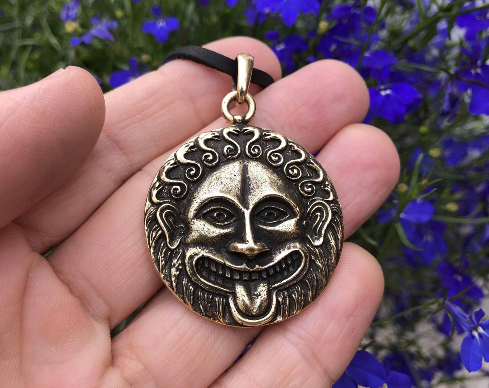 Gorgoneion Ancient greece Medusa necklace Gorgons head Bronze | Etsy