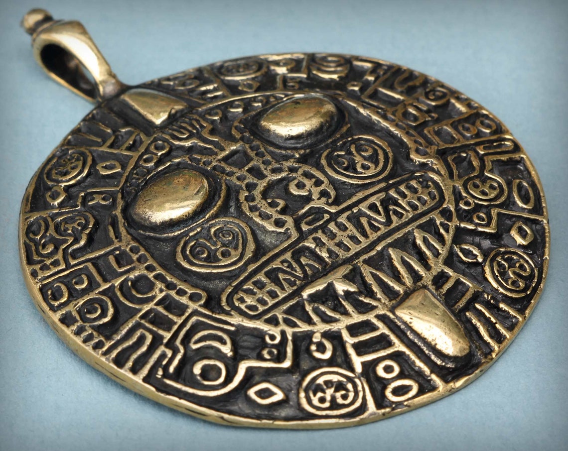 Inti Bronze pendant Peruvian Sun God Inti necklace Ancient | Etsy