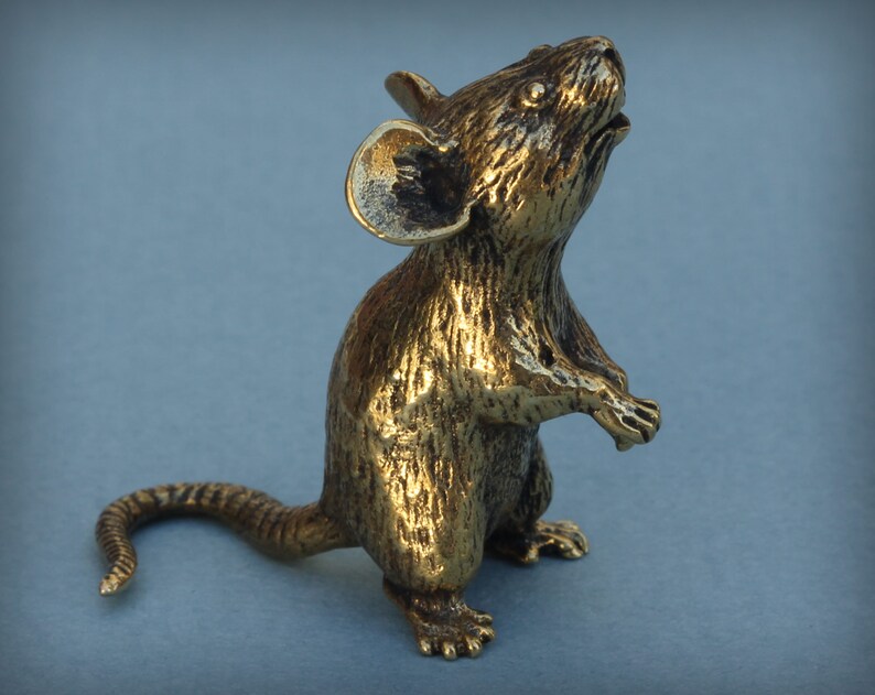 Bronze rat sculpture Bronze statuette Small rat Metal animal | Etsy