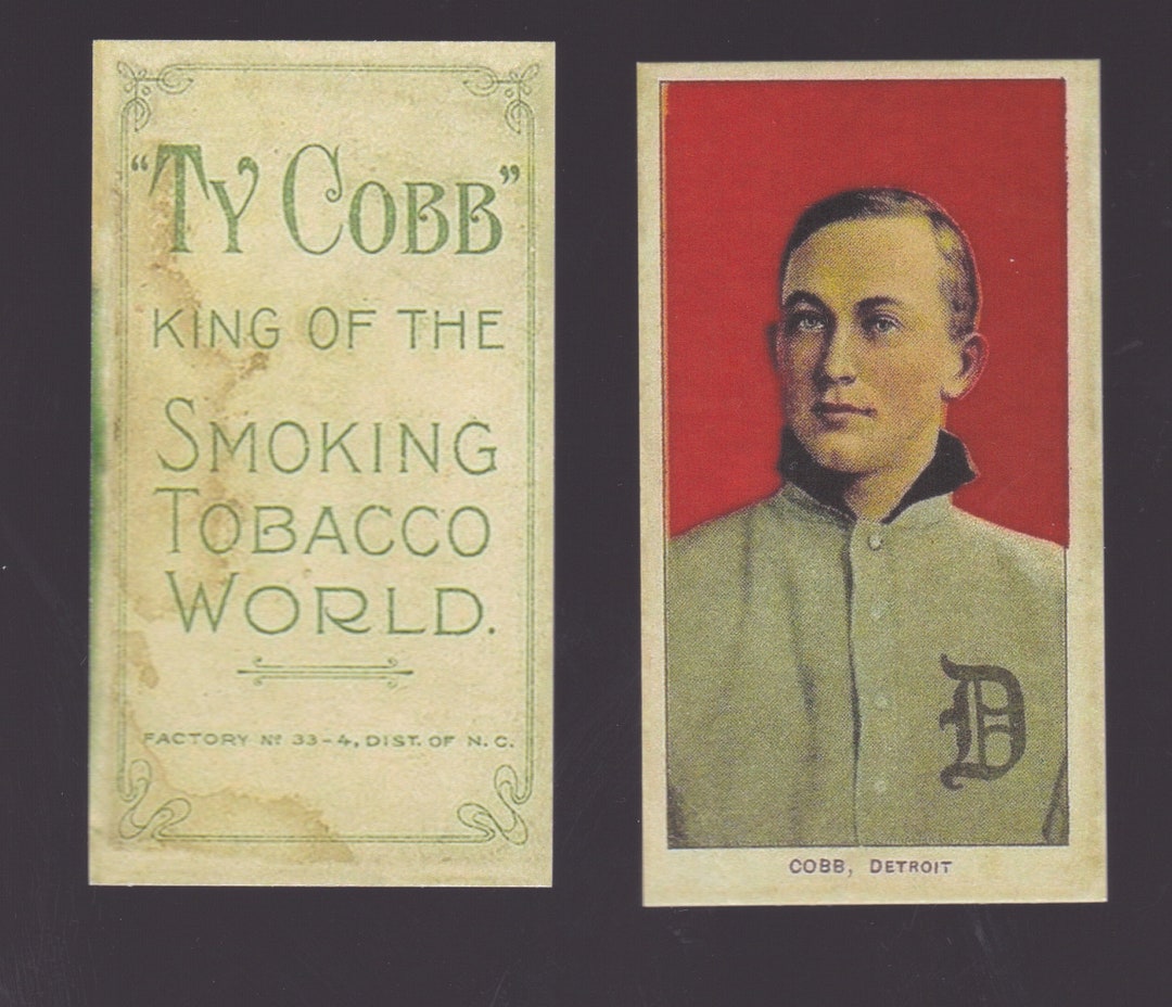 TY COBB Novelty RP Card Red Portrait Tigers 1909 T206 Ty Cobb Back - Etsy