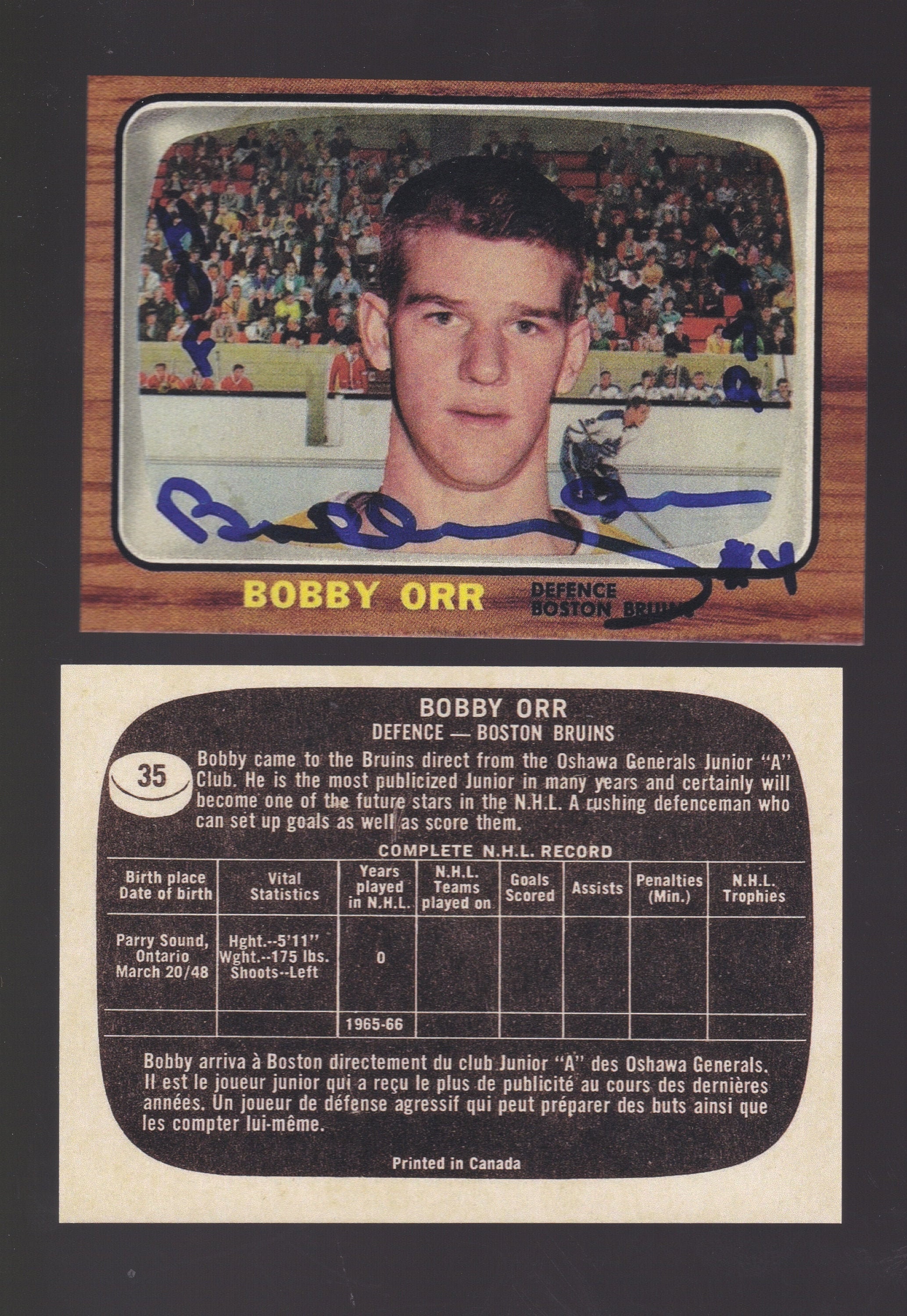Bobby Orr Rookie Card for sale | Only 3 left at -75%