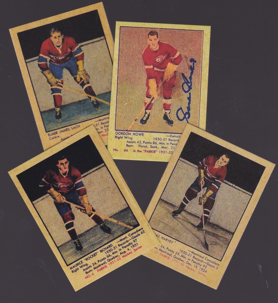 50 Cents Each GORDIE HOWE Rocket Richard Elmer Latch Doug Harvey 1951 ...