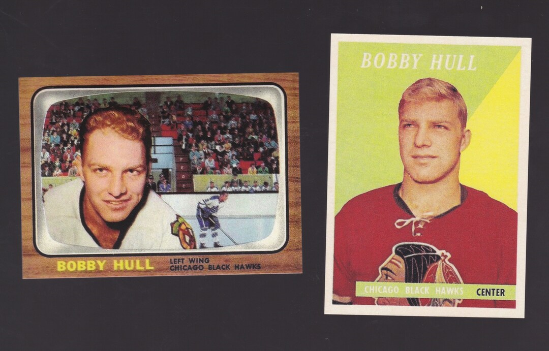 2 Cards 1958 Rookie Bobby Hull Chicago Blackhawks Reprints Just Like ...