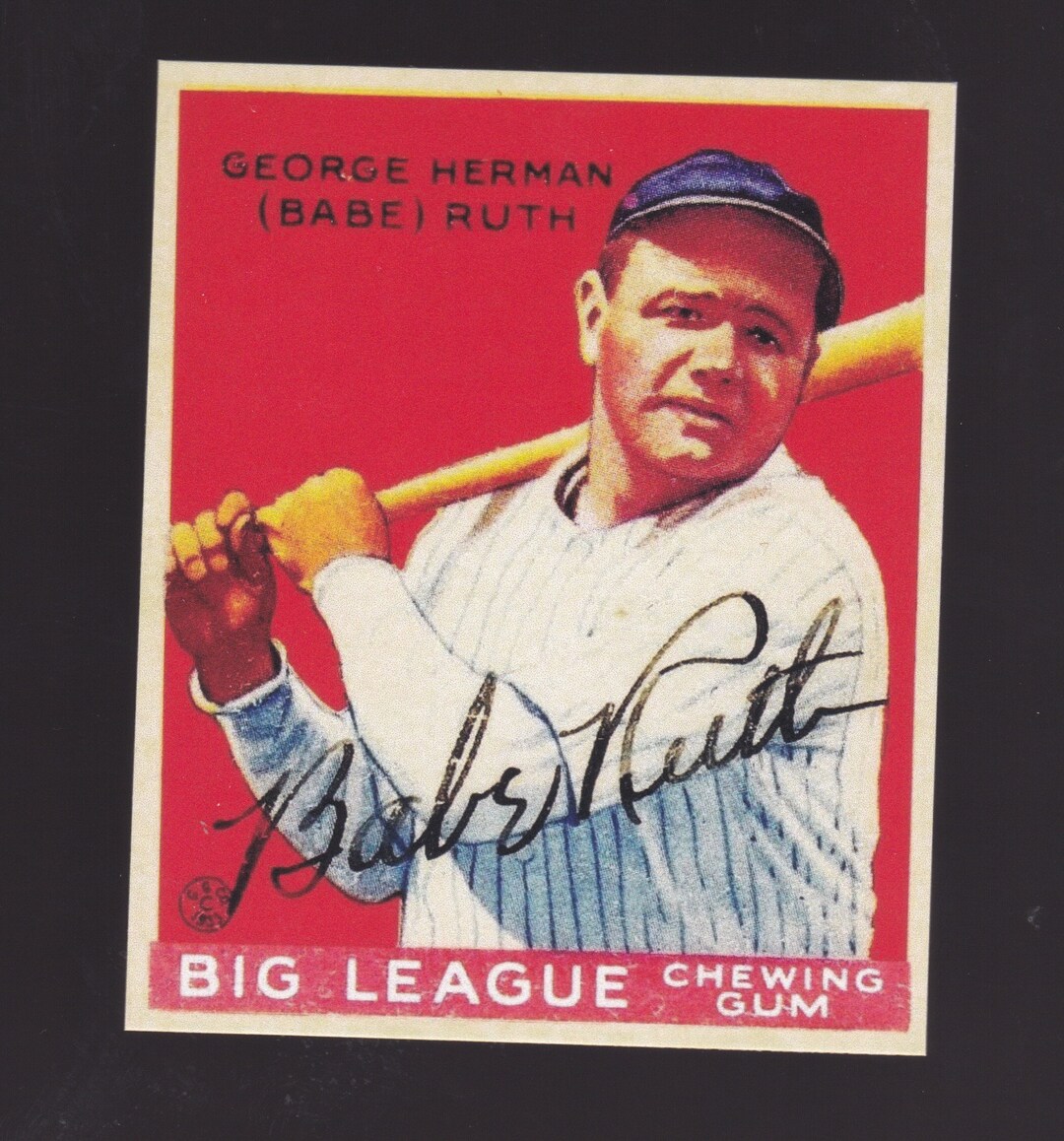 Red Babe AUTOGRAPH 1933 Goudey Babe Ruth 149 Reprint Yankees - Etsy