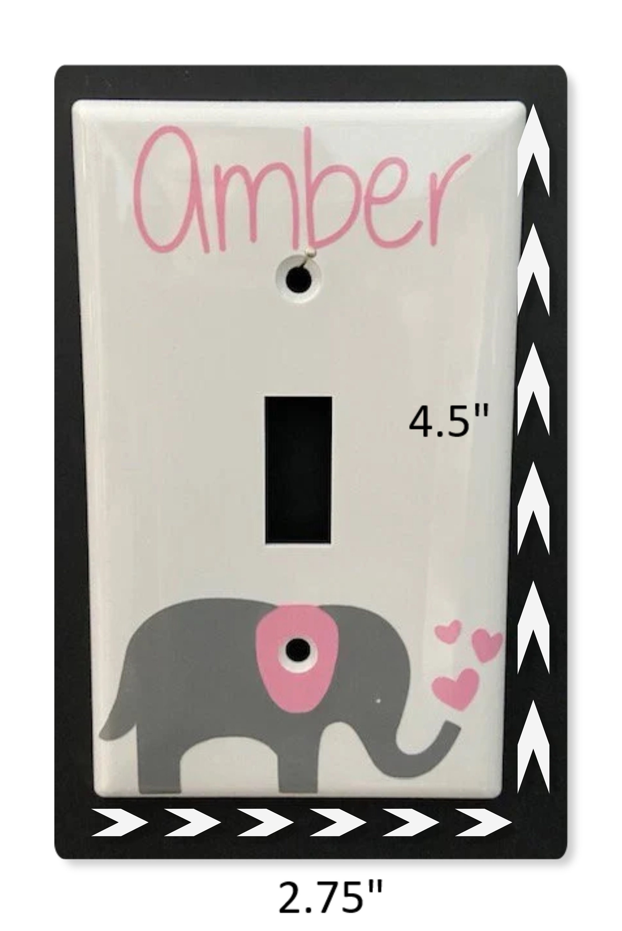 Elephant Light Switch Cover - Personalized Light Switch Cover - Pink ...