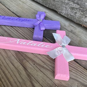 Cross Baptism Cross Nursery Decor Baby Girl Baptism Gift Wooden Cross ...