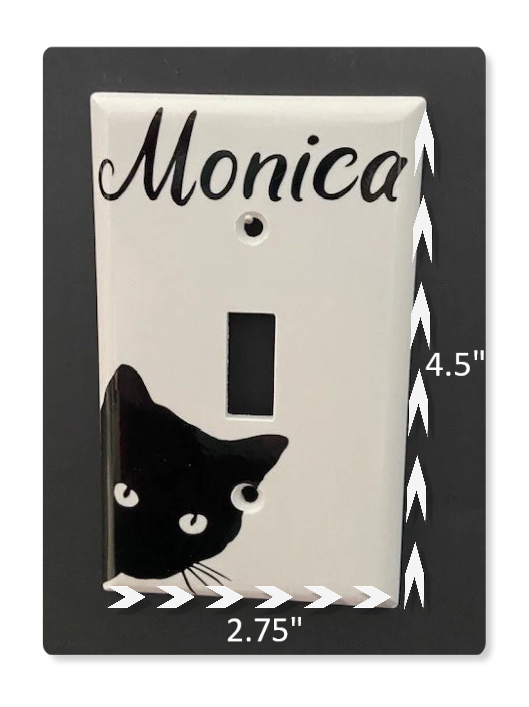 Cat Light Switch Cover Personalized Light Switch Cover Black Cat Black ...