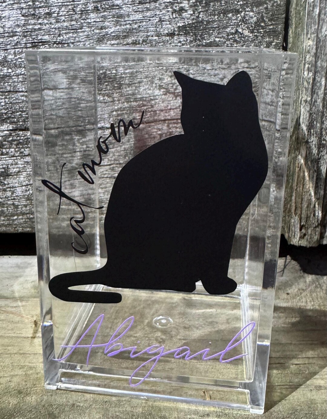 Monogram Cat Pencil Holder Cat Mom Personalized Cat Pen Holder Cat ...