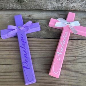 Cross Baptism Cross Nursery Decor Baby Girl Baptism Gift Wooden Cross ...