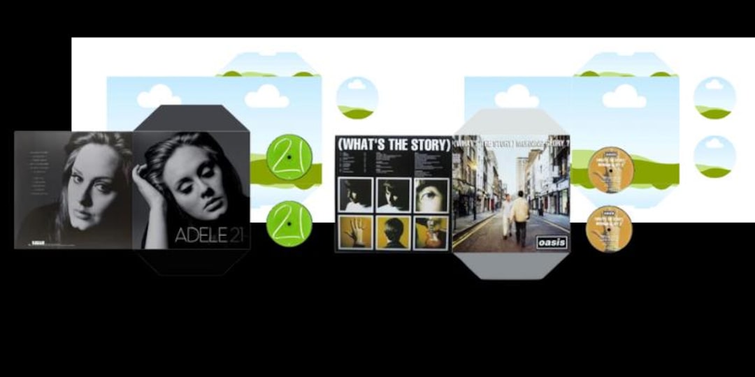 DIY Miniature Vinyl Record Album Covers Template & 100 Pre-made Albums ...