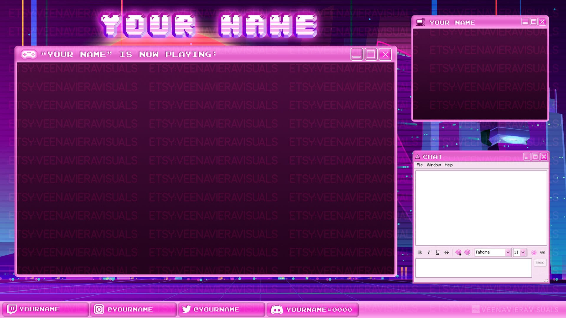 Vaporwave Stream Overlay Set for Twitch Facebook and Youtube - Etsy UK
