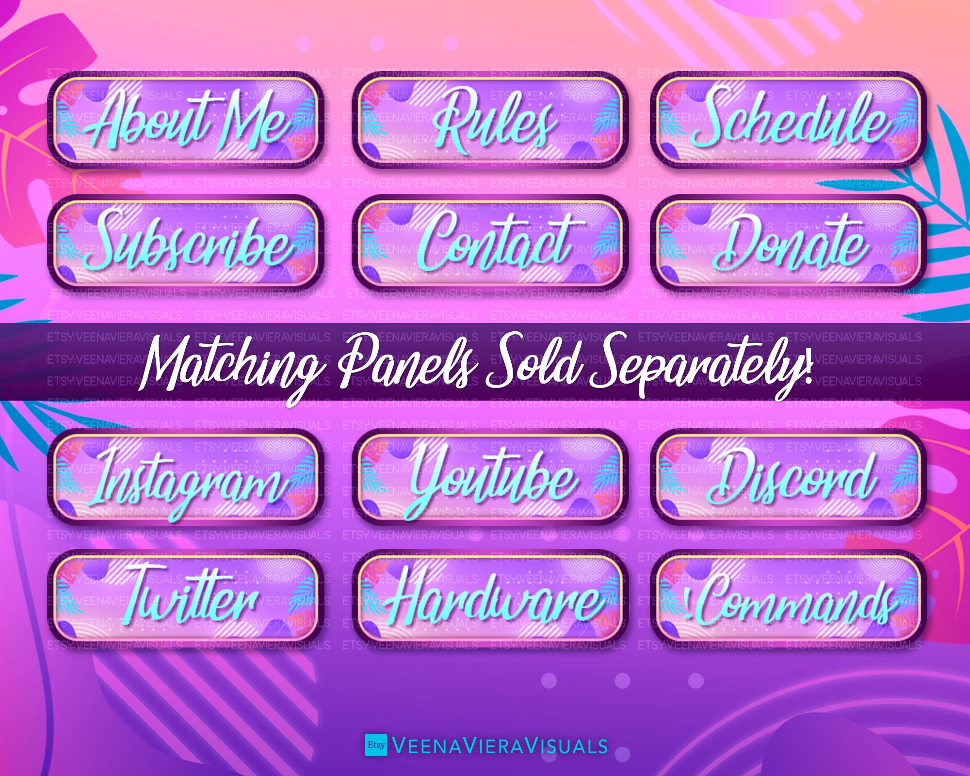 Summer Vibes Stream Overlay Set for Twitch and Youtube - Etsy