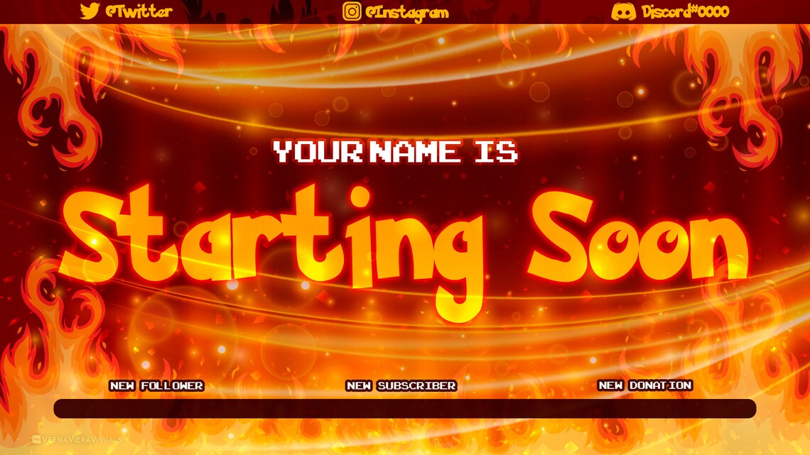 Fire Pokemon Theme Stream Overlay Set Twitch Facebook and | Etsy